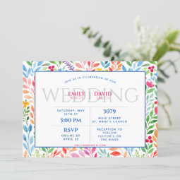Watercolor Spring Flowers Wedding Invitation | Zazzle
