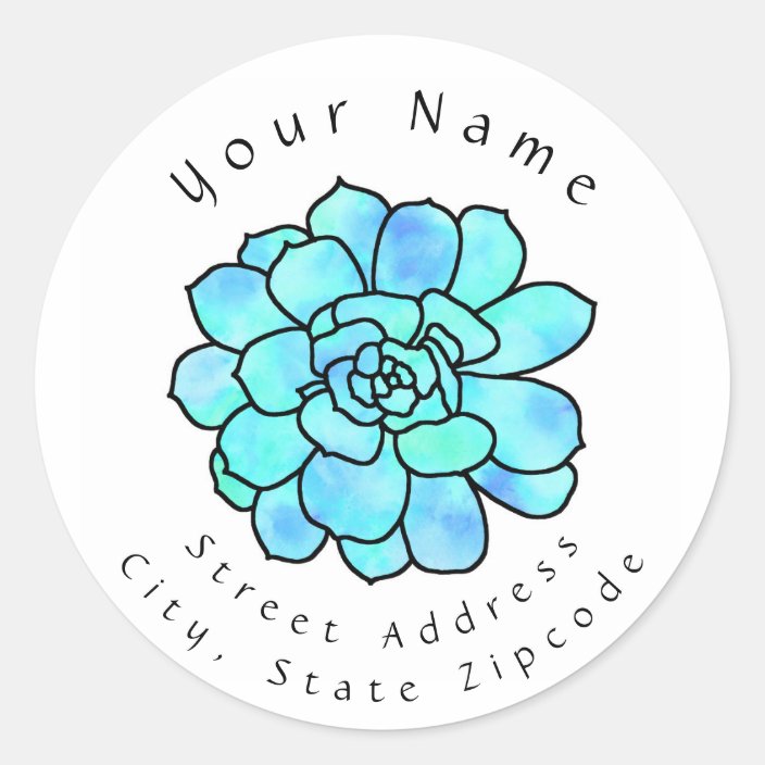 'Watercolor Stained Glass Succulent' Label | Zazzle.com