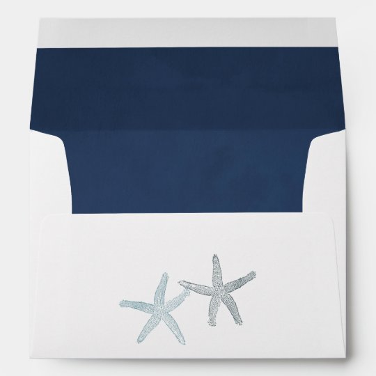 Watercolor Starfish Beach Wedding Envelope | Zazzle.com