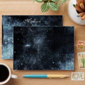 Watercolor Starry Night Celestial Wedding Monogram Envelope | Zazzle