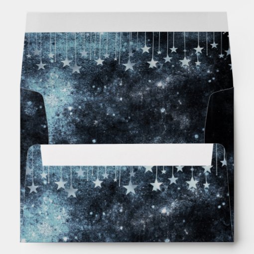 Watercolor Starry Night Celestial Wedding Monogram Envelope | Zazzle