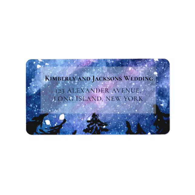 Watercolor Starry Night Sky Label | Zazzle