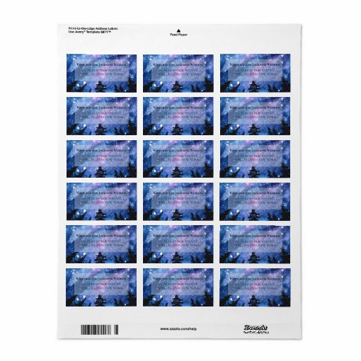 Watercolor Starry Night Sky Label | Zazzle