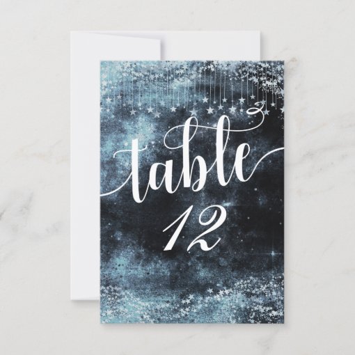 Watercolor Starry Night Table Number Seating | Zazzle