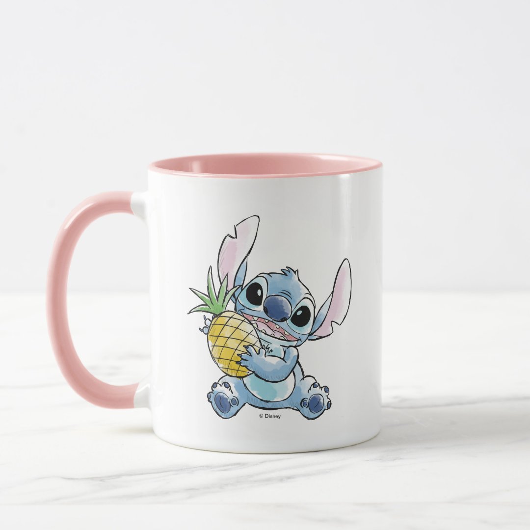 Watercolor Stitch Holding Pineapple Mug | Zazzle