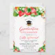 Watercolor Strawberries and Flowers Graduation Invitation | Zazzle