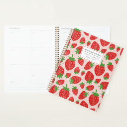 Watercolor Strawberries Planner | Zazzle