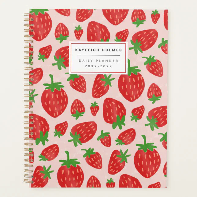 Watercolor Strawberries Planner | Zazzle