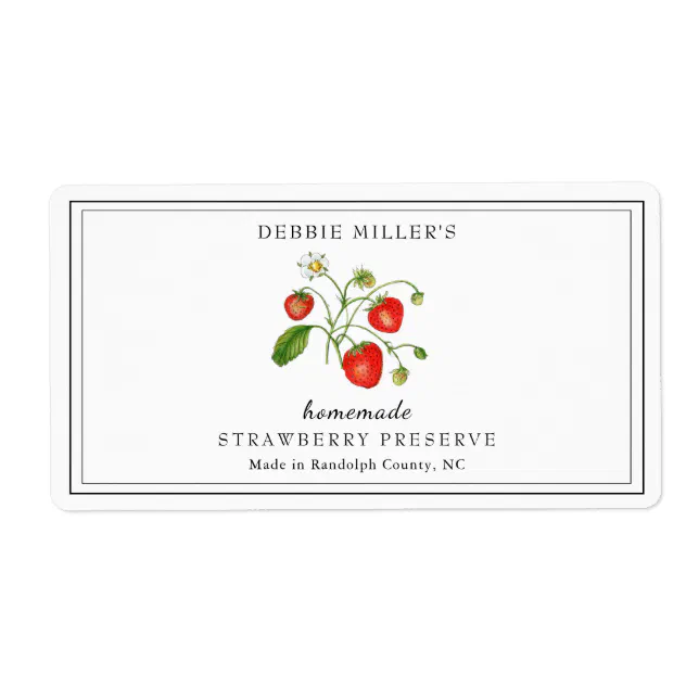 Watercolor Strawberry Preserve / Jam Label | Zazzle