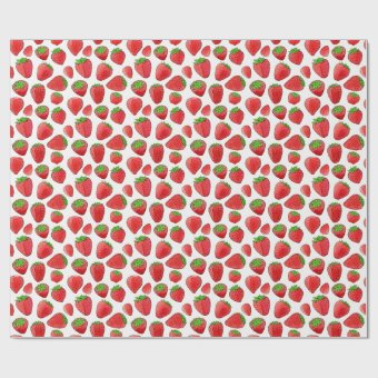 Watercolor Strawberry Wrapping Paper | Zazzle