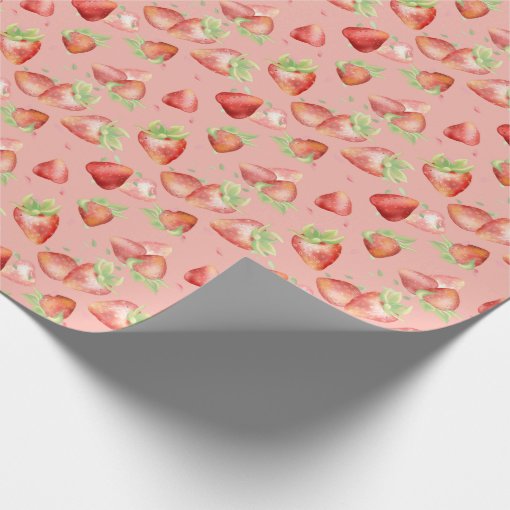 Watercolor Strawberry Wrapping Paper | Zazzle