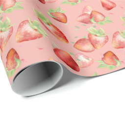 Watercolor Strawberry Wrapping Paper | Zazzle