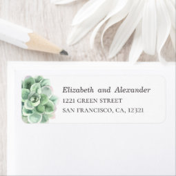 Watercolor succulent. Cactus. Wedding address Label | Zazzle