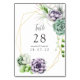 Watercolor Succulent Geometric Wedding Table Number | Zazzle
