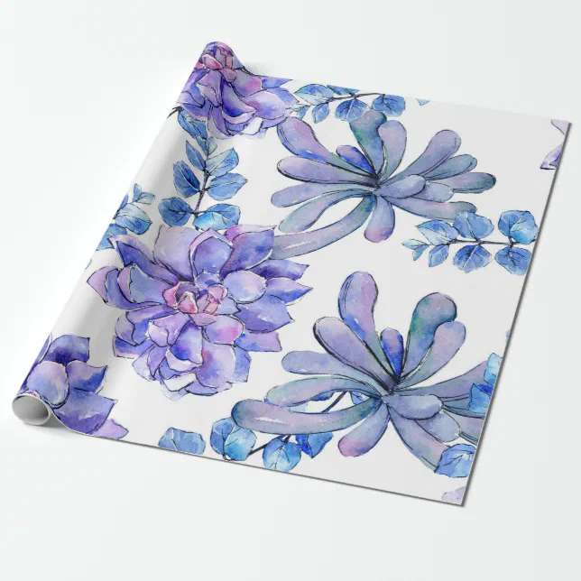 Watercolor Succulent Plants Wrapping Paper | Zazzle