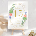 Watercolor Succulent Terrarium Wedding Table Number | Zazzle