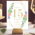 Watercolor Succulent Terrarium Wedding Table Number | Zazzle