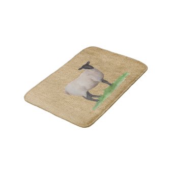 Watercolor Suffolk Sheep Bath Mat | Zazzle