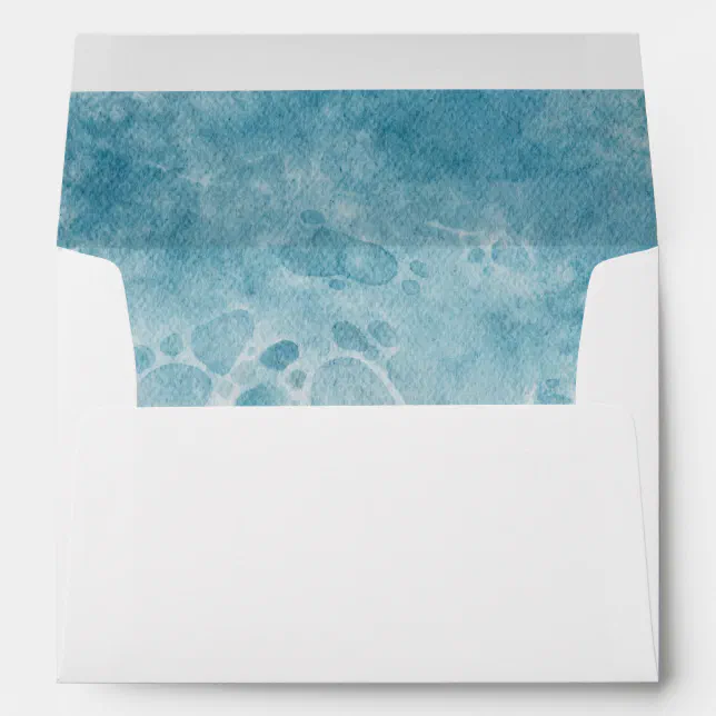Watercolor Summer Beach Wedding Envelope | Zazzle