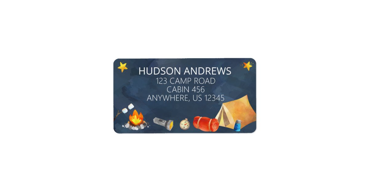 Watercolor Summer Camp Return Address Labels | Zazzle