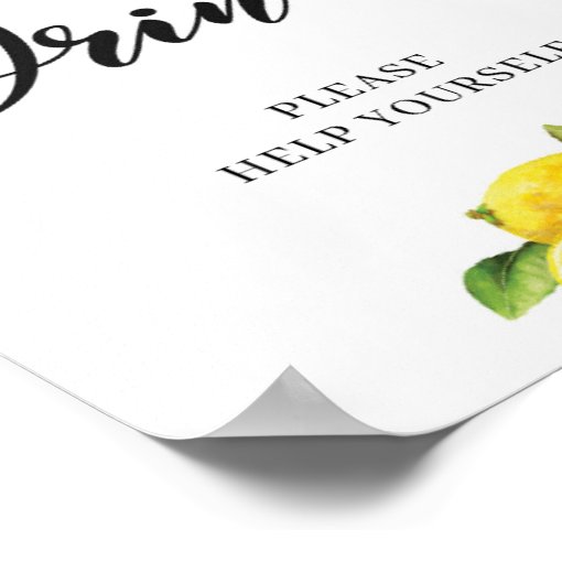 Watercolor Summer Fruits Lemon Drinks Sign | Zazzle