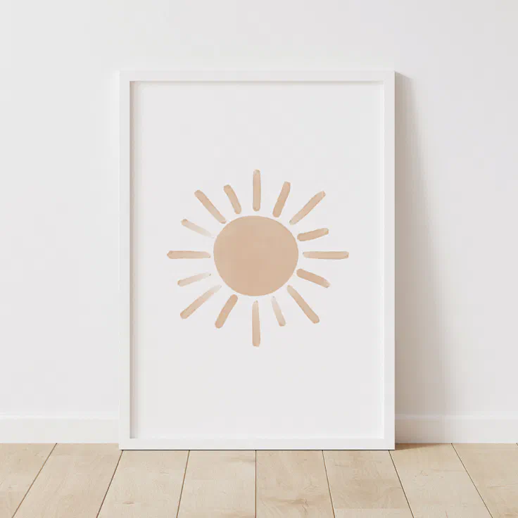 Watercolor Sun Nursery Poster | Zazzle