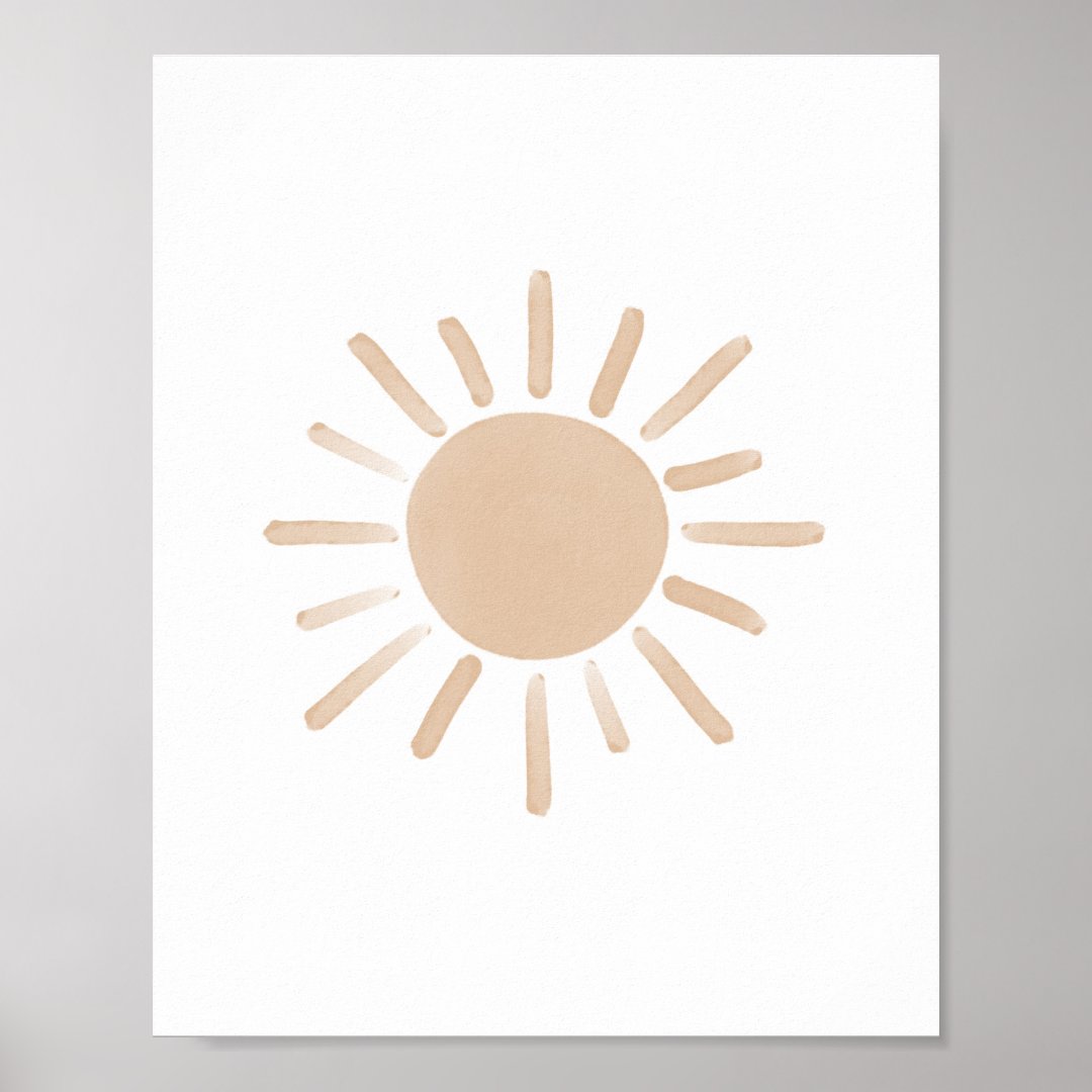 Watercolor Sun Nursery Poster | Zazzle