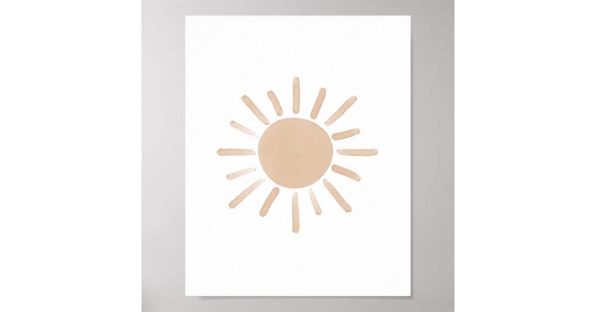 Watercolor Sun Nursery Poster | Zazzle
