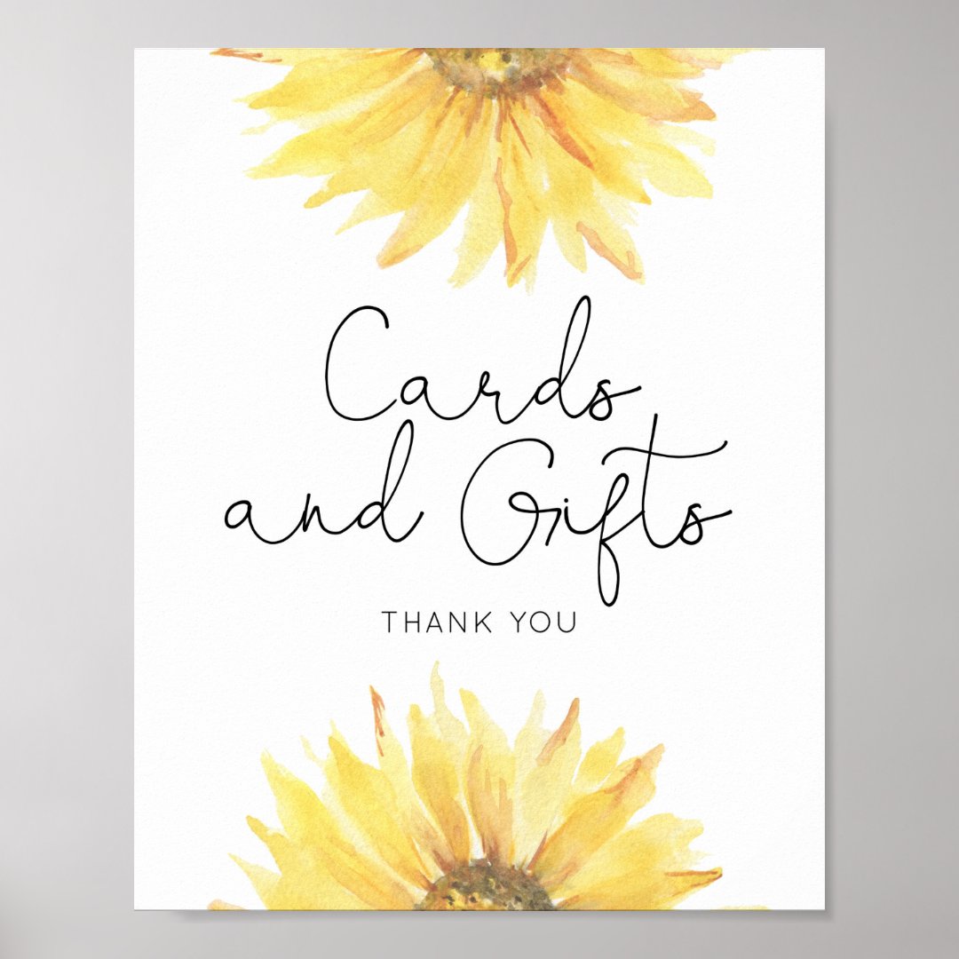 Watercolor sunflower watercolor cards and gifts poster | Zazzle