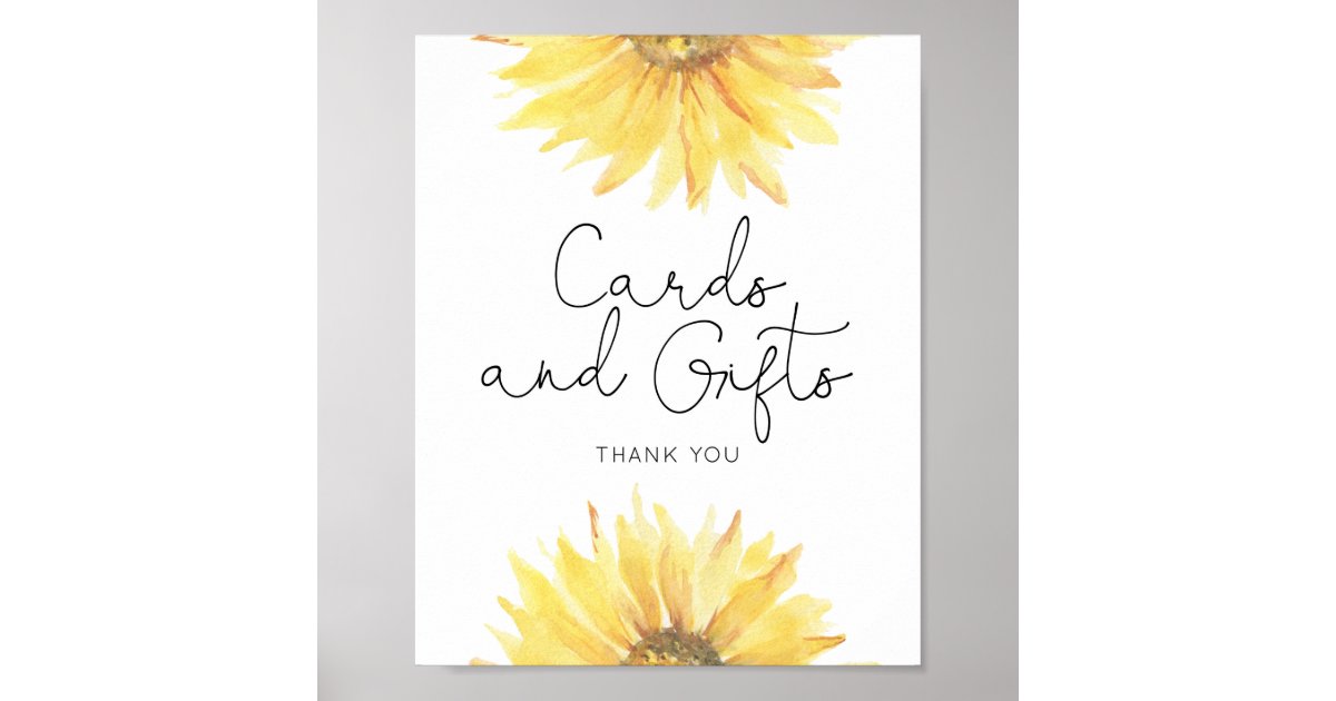 Watercolor sunflower watercolor cards and gifts poster | Zazzle