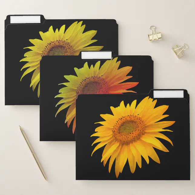 Watercolor sunflowers file folder | Zazzle