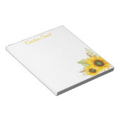 Watercolor Sunflowers Personalized Stationery Notepad | Zazzle