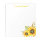 Watercolor Sunflowers Personalized Stationery Notepad | Zazzle
