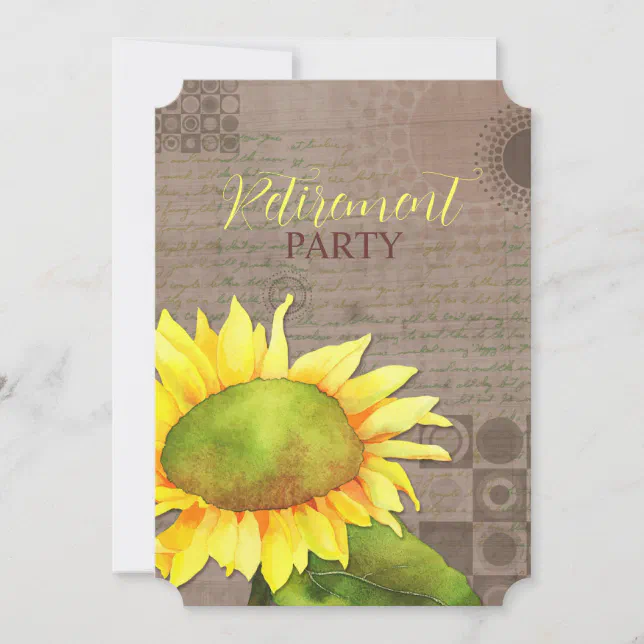 Watercolor Sunflowers Retirement Party Invitation | Zazzle