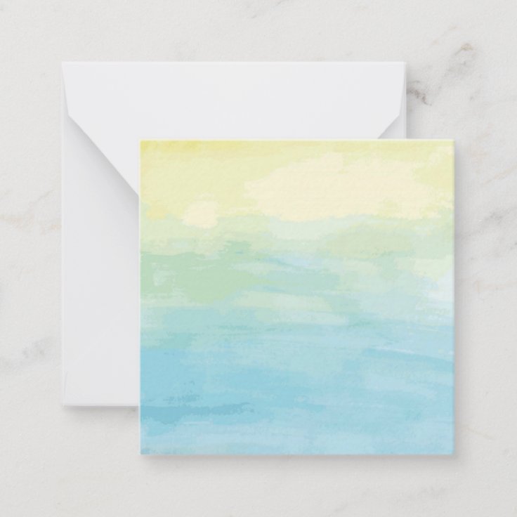 Watercolor Sunset Note Card | Zazzle
