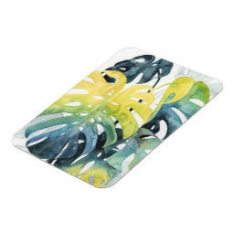 Watercolor Sunset Palm Tree Leaves Magnet | Zazzle