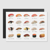 Watercolor Sushi Chart Magnetic Card | Zazzle