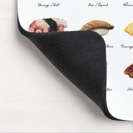 Watercolor Sushi Chart Mouse Pad | Zazzle