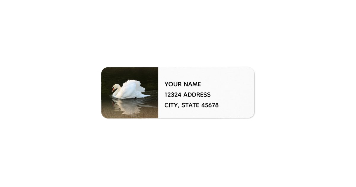 Watercolor Swan Label | Zazzle