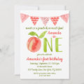 Watercolor Sweet As A Peach First Birthday Invitation | Zazzle