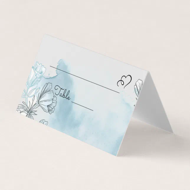 Watercolor Table Number and Name Place Cards | Zazzle