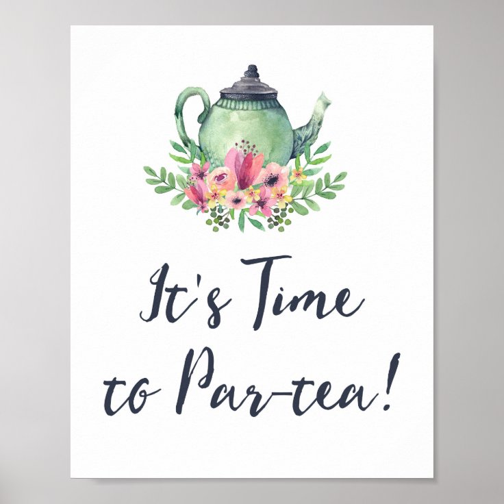 Watercolor Tea Party Welcome Sign | Zazzle
