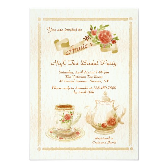 Watercolor Tea Time Invitation | Zazzle.com