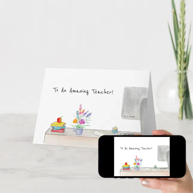 Watercolor Teacher Appreciation Online Learning Card | Zazzle