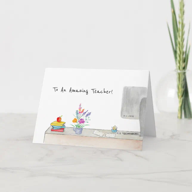 Watercolor Teacher Appreciation Online Learning Card | Zazzle