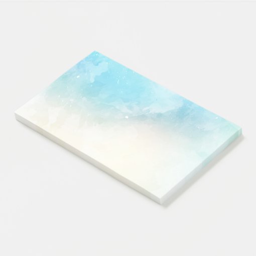 Watercolor Teal & White Jumbo Post it notes | Zazzle