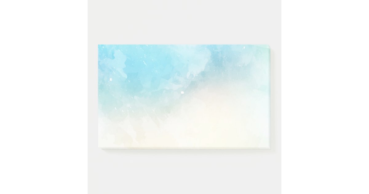 Watercolor Teal & White Jumbo Post it notes | Zazzle
