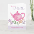 Watercolor Teapot Tea-rrific Mother's Day Card | Zazzle