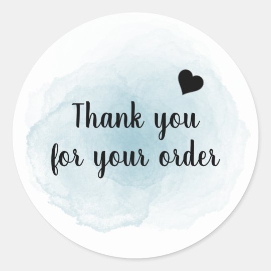 Watercolor Thank You For Your Order Sticker | Zazzle.com