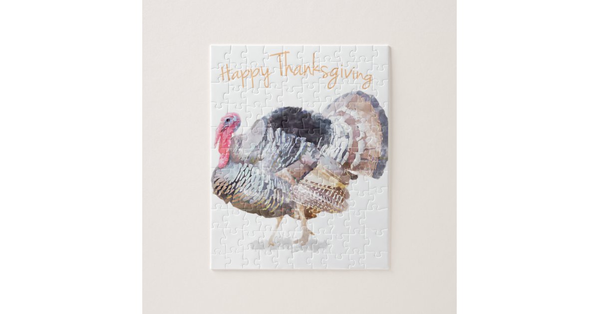 Watercolor Thanksgiving Turkey Jigsaw Puzzle | Zazzle